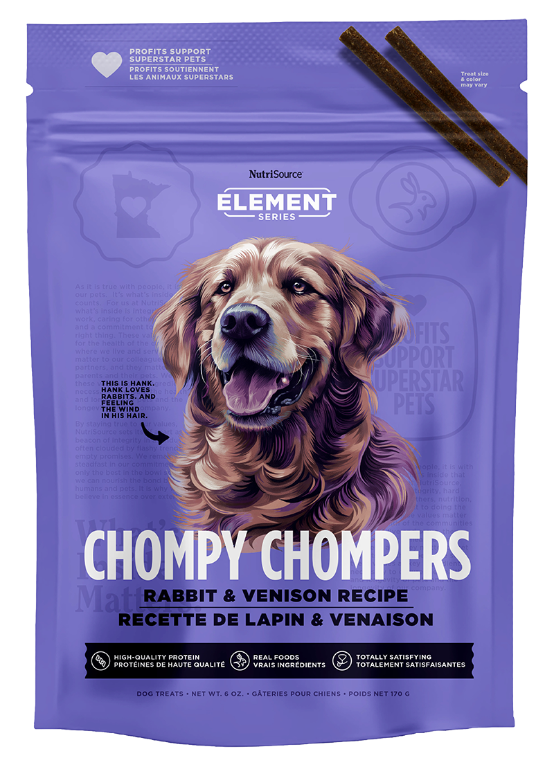 NutriSource Element Series Chompy Chompers Rabbit & Venison Dog Treats