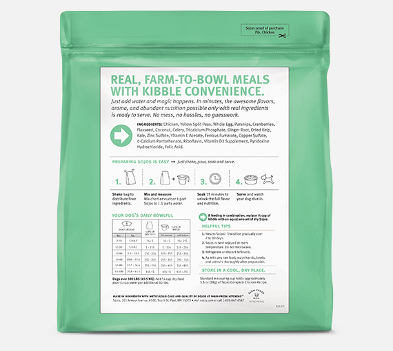 Sojos Complete Chicken Recipe Adult Freeze-Dried Grain-Free Raw Dog Fo