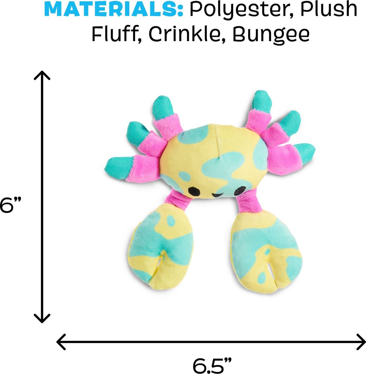 BARK Moe The Mosaic Crab Plush Dog Toy