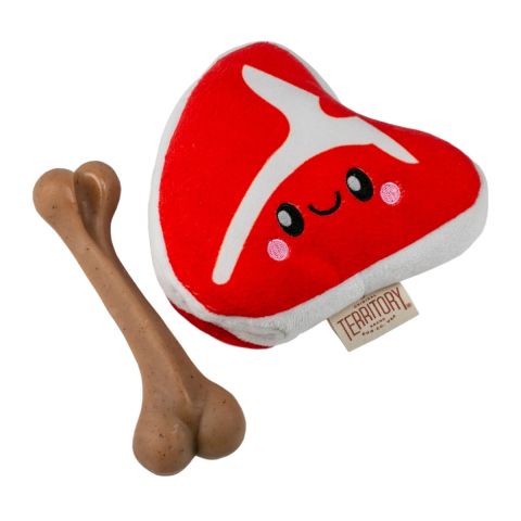 Territory T-Bone Steak 2-in-1 Dog Toy