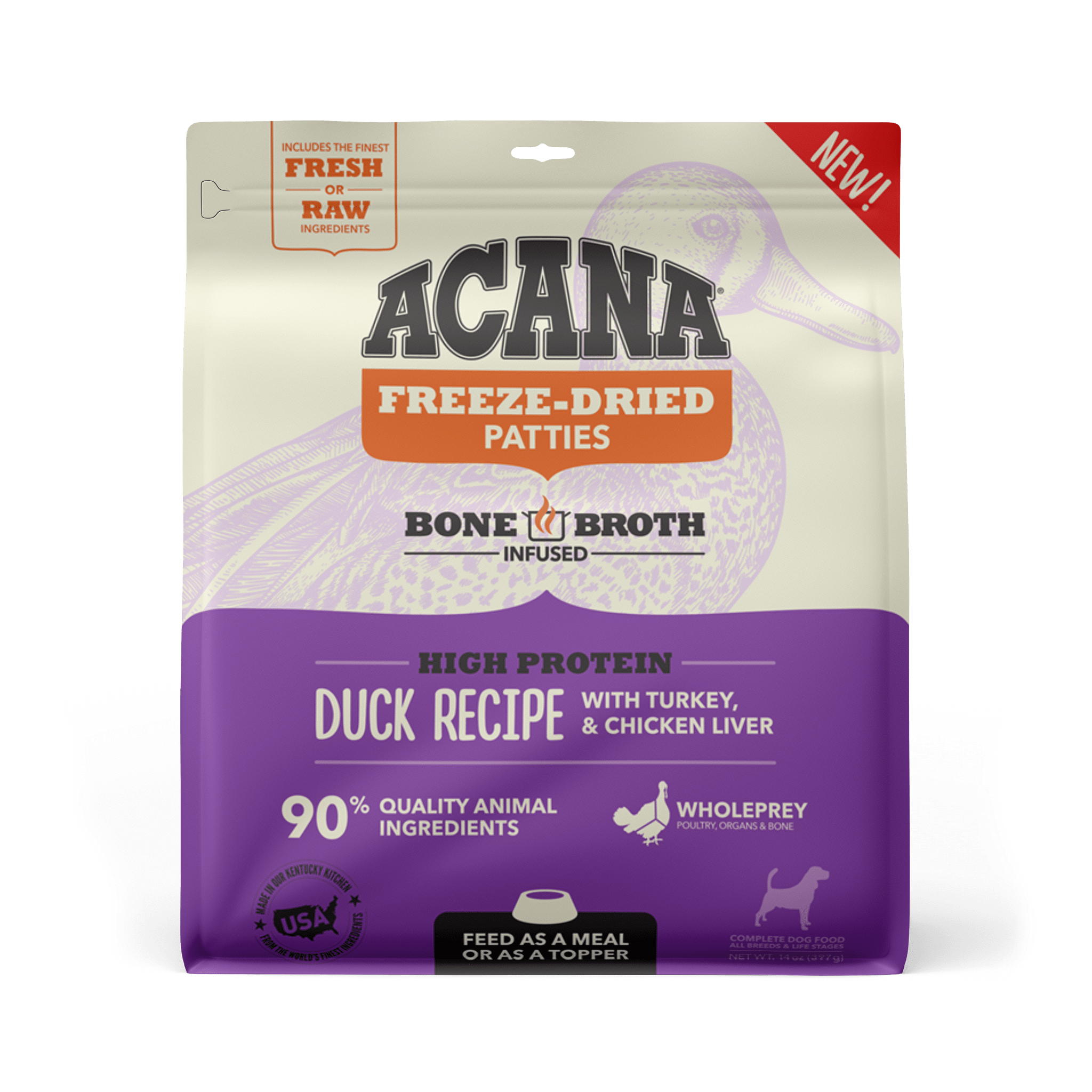Acana Freeze-Dried Food Duck Recipe Patties for Dogs
